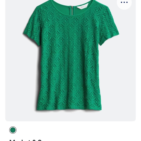 Market & Spruce | Tops | Green Lace Short Sleeve Top | Poshmark